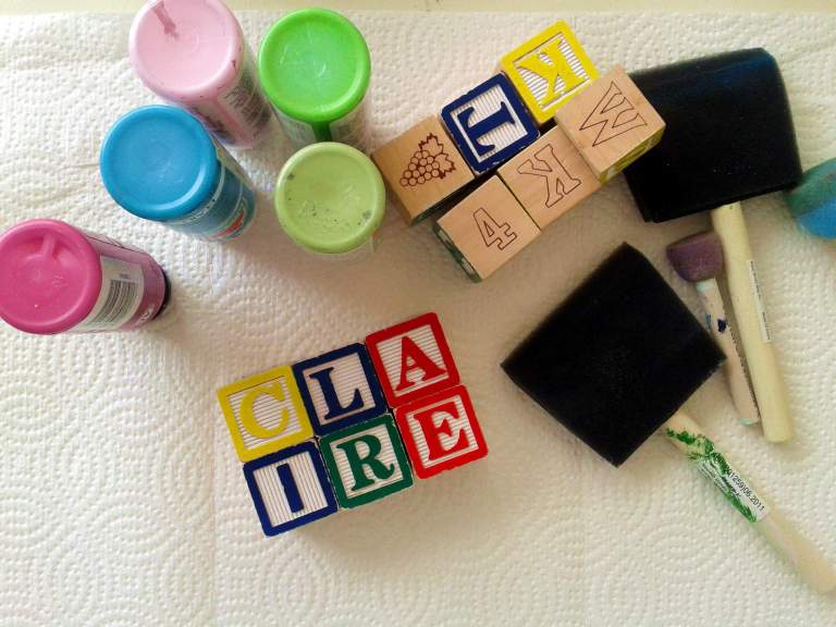 Quick, Easy, Custom Color Chalkboard Alphabet Blocks | CampClem